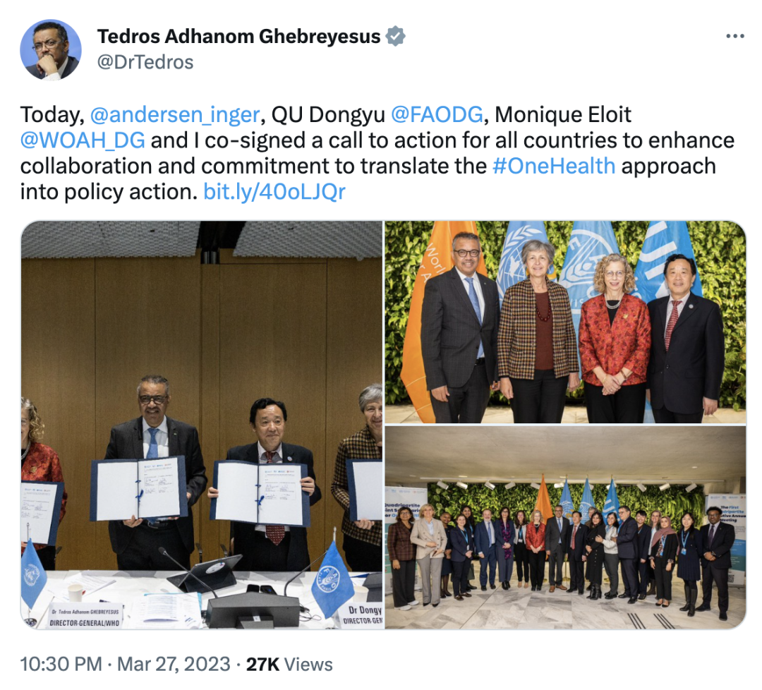 四方呼吁将OneHealth（同一健康）理念转化为政策行动：为了更美好的世界 - 上海君石生命科学研究院